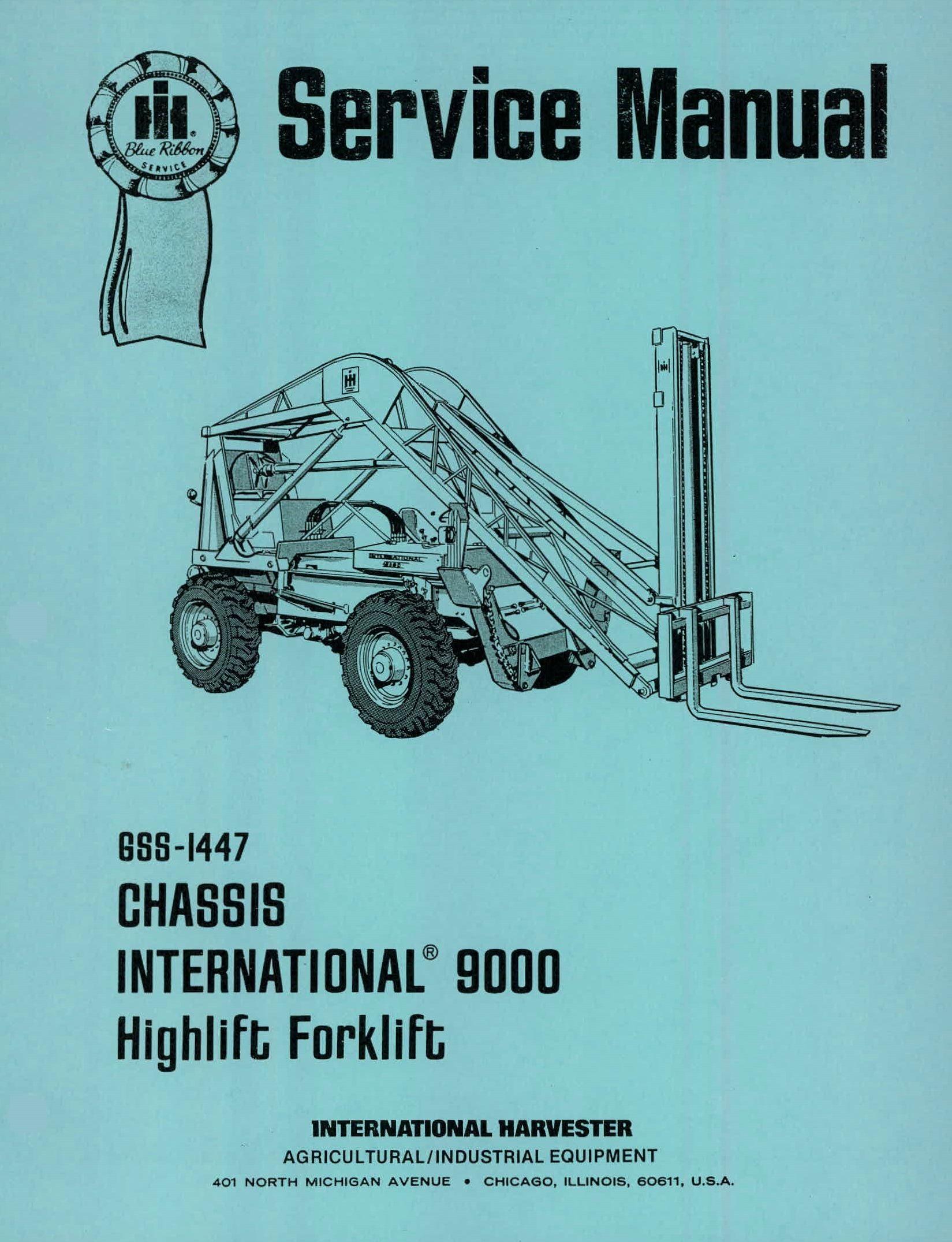 Service Manual for International 9000 Highlift Forklift Chassis Servic ...