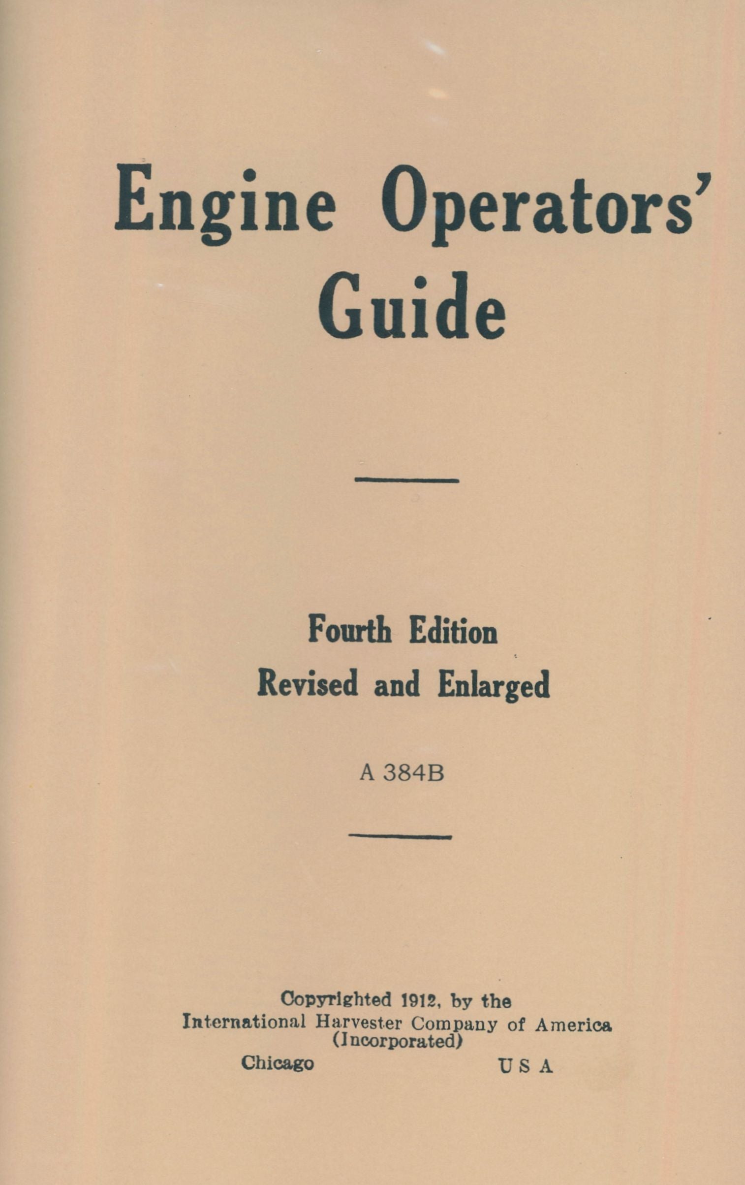 Engine Operators Guide for 1912 IHC Engine – Binder Books