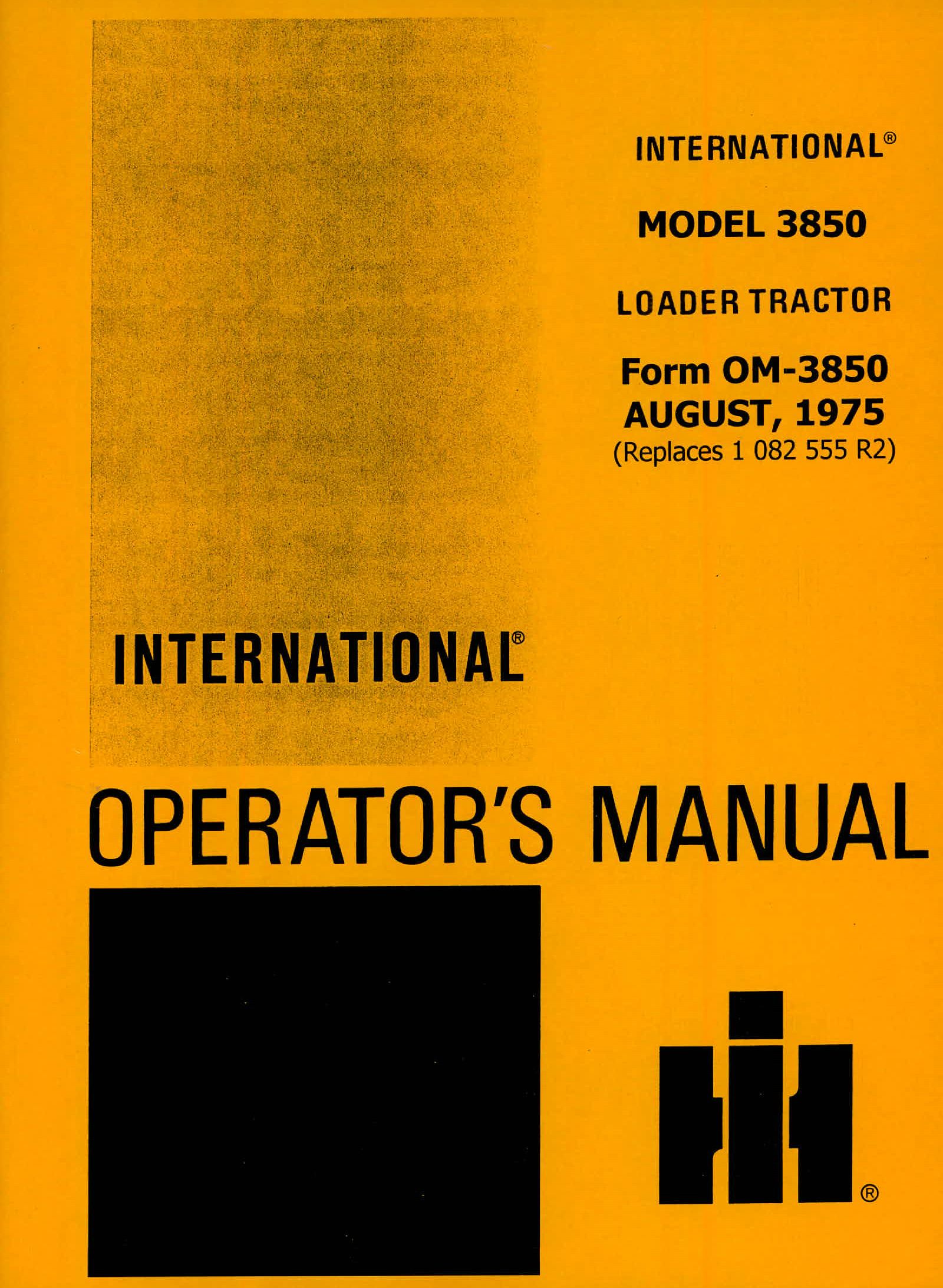 Operators Manual for International 3850 Loader Tractor – Binder Books