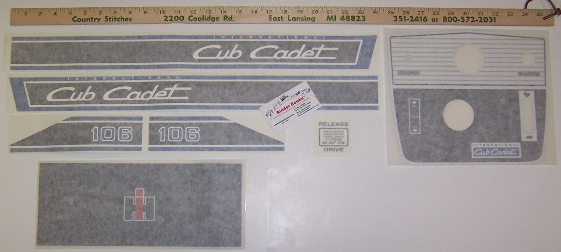 Cub Cadet 106 Restoration Decal Set – Binder Books