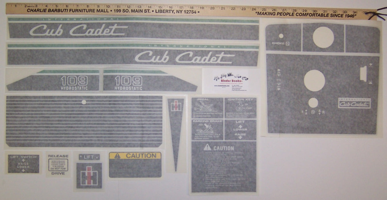 Cub Cadet 109 Restoration Decal Set – Binder Books