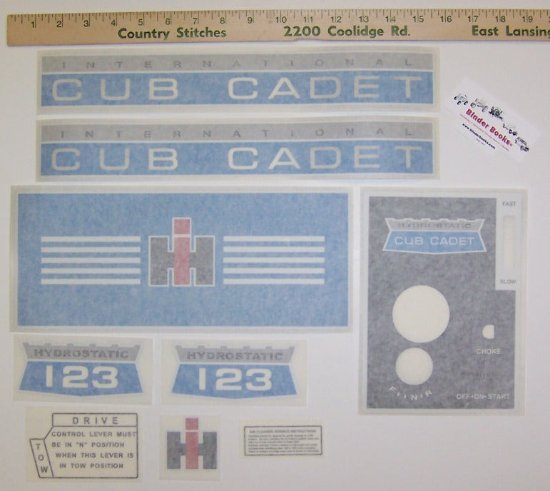 Cub Cadet 123 Restoration Decal Set – Binder Books