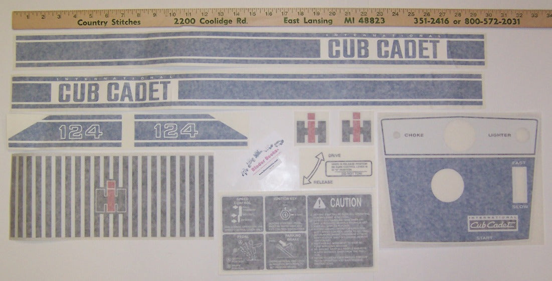 Cub Cadet 124 Restoration Decal Set – Binder Books