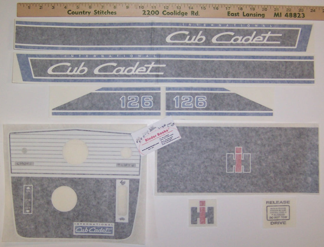 Cub Cadet 126 Restoration Decal Set – Binder Books