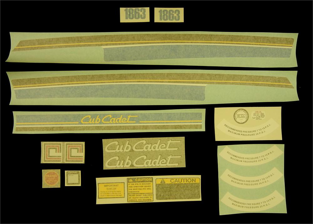Cub Cadet 1863 Screen Restoration Decal Set – Binder Books