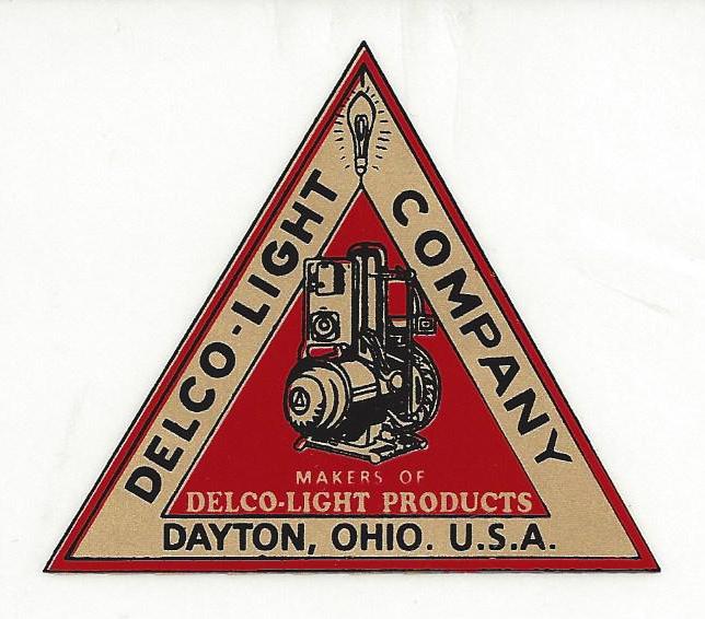 Delco Light Decal in Red and Gold with Black Letters – Binder Books