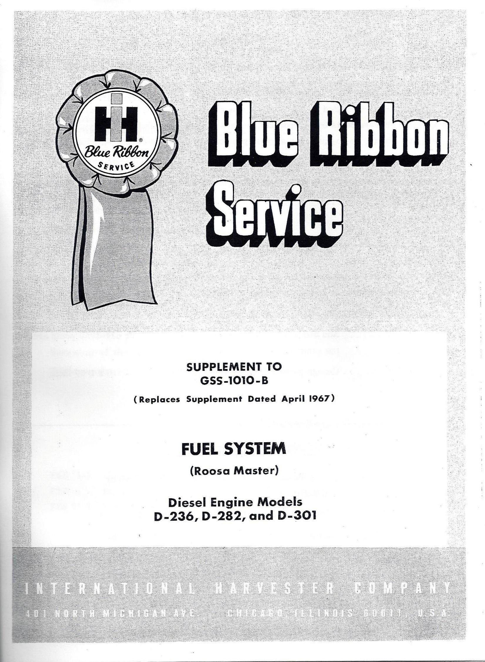IH Blue Ribbon Service on Fuel System Service for D-236, D-282 and D-3 ...